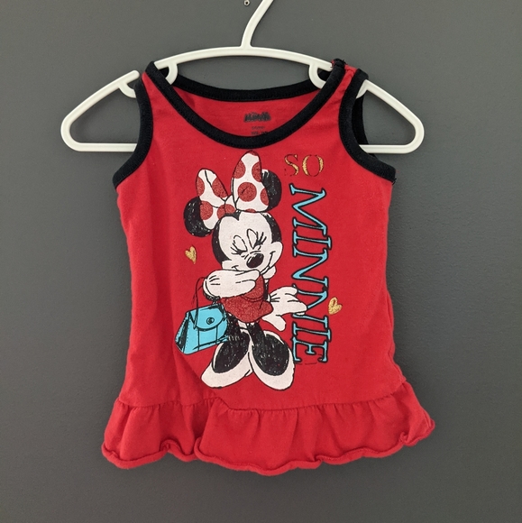 Disney | Shirts & Tops | Disney Minnie Mouse Red Sleeveless Tank Top ...